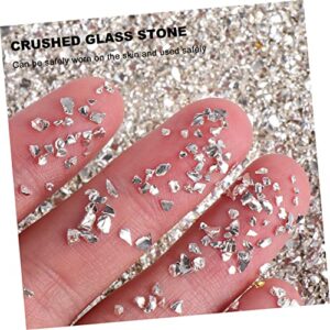 COHEALI 1 Set Nail Glass Gravel Stuffing for Crafts Stuffing Glass Decor Crushed Glass for Resin Art 3D Flakes Manicure Decals Holographic Chunky Glitter Crushed Glass Chips Epoxy