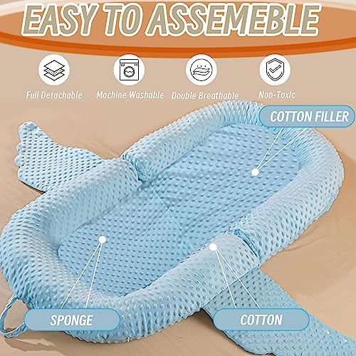 Baby Lounger, Baby Nest for 0-12 Months, Baby Nest Cover for Co Sleeping, Snuggle Infant Soft & Breathable Portable Infant Floor Seat