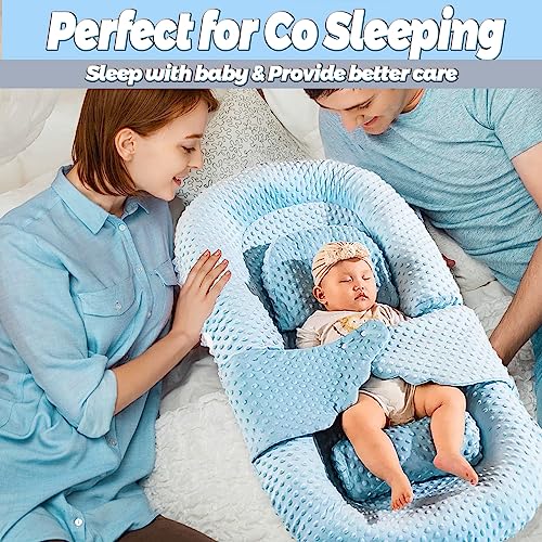 Baby Lounger, Baby Nest for 0-12 Months, Baby Nest Cover for Co Sleeping, Snuggle Infant Soft & Breathable Portable Infant Floor Seat