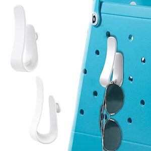 2pcs hook accessories for bogg bags, upgrade rubber insert hooks beach cup holder bag hooks phone holder, charm accessories for bogg bags