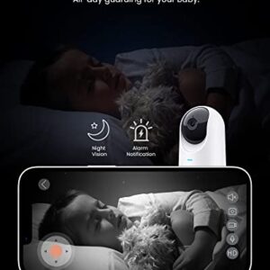 Baby Monitor - 2K Ultra HD Video Baby Monitor with Camera and Audio - Baby Camera Monitor WiFi Smartphone with Night Vision, Video Recording, App Control, Motion Detection/Tracking, 2-Way Audio