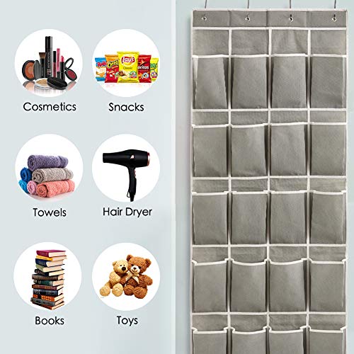 EZOWare Bundle Kit 6 Pcs Foldable Storage Bin Cubes + 2 Pcs EZOWare 24 Large Pockets Over The Door Hanging Organizer for Bathroom Toys Nursery Kids Toddlers Home