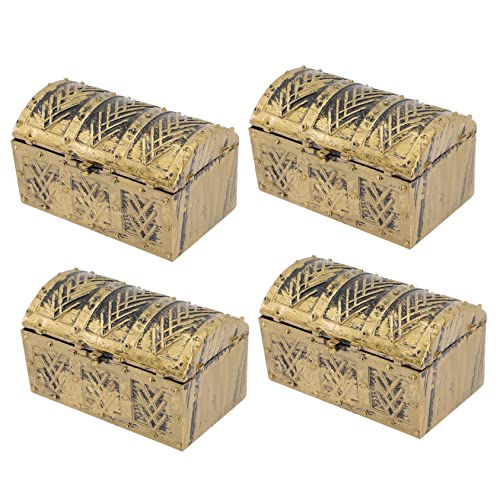 HOLIDYOYO 4 Pcs Boxes Pirate Chest Childrens Jewelry Box Jewelry Gift Boxes Storage Cubes Retro Pirate Box Pirate Coin Box Jewelry Storage Container Treasure Chest Pirate Party Favors