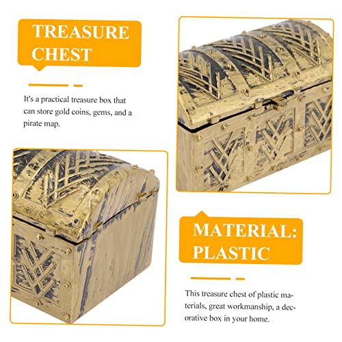 HOLIDYOYO 4 Pcs Boxes Pirate Chest Childrens Jewelry Box Jewelry Gift Boxes Storage Cubes Retro Pirate Box Pirate Coin Box Jewelry Storage Container Treasure Chest Pirate Party Favors