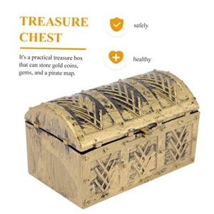 HOLIDYOYO 4 Pcs Boxes Pirate Chest Childrens Jewelry Box Jewelry Gift Boxes Storage Cubes Retro Pirate Box Pirate Coin Box Jewelry Storage Container Treasure Chest Pirate Party Favors