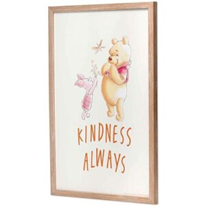 Disney Winnie the Pooh Kindness Always Framed Wood Wall Decor - Large Winnie the Pooh Wall Art for Kids' Bedroom, Nursery or Home Decor