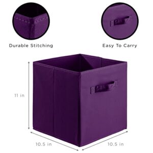 Sorbus Kids Purple Dresser with 8 Drawers + 11 Inch Deep Purple Cube Storage Bins (6 Pack) Bundle - Matching Set - Storage Unit Organizers for Clothing - Bedroom, Kids Rooms, Nursery, & Closet