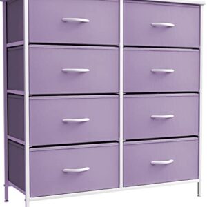 Sorbus Kids Purple Dresser with 8 Drawers + 11 Inch Deep Purple Cube Storage Bins (6 Pack) Bundle - Matching Set - Storage Unit Organizers for Clothing - Bedroom, Kids Rooms, Nursery, & Closet