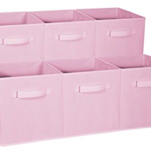 Sorbus Kids Pink Dresser with 8 Drawers + 11 Inch Pink Cube Storage Bins (6 Pack) Bundle - Matching Set - Storage Unit Organizers for Clothing - Bedroom, Kids Rooms, Nursery, & Closet