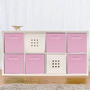 Sorbus Kids Pink Dresser with 8 Drawers + 11 Inch Pink Cube Storage Bins (6 Pack) Bundle - Matching Set - Storage Unit Organizers for Clothing - Bedroom, Kids Rooms, Nursery, & Closet