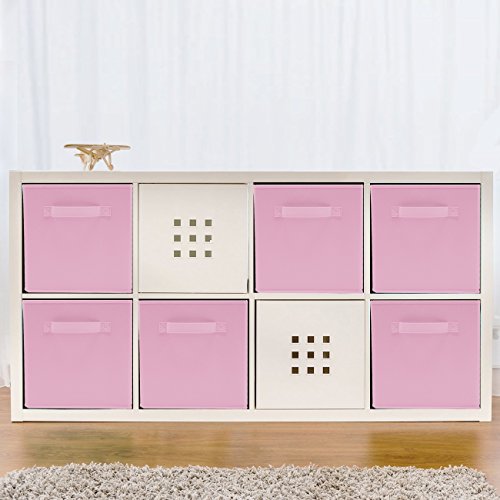 Sorbus Kids Pink Dresser with 8 Drawers + 11 Inch Pink Cube Storage Bins (6 Pack) Bundle - Matching Set - Storage Unit Organizers for Clothing - Bedroom, Kids Rooms, Nursery, & Closet