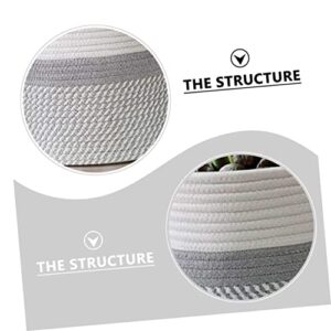 Hoement 1pc Rope Storage Basket Baby Costume Round Laundry Basket Wicker Hamper Round Organizer Baskets Baby Diapers Basket Blanket Storage Basket Sundries Box Woven Basket Home Organizer