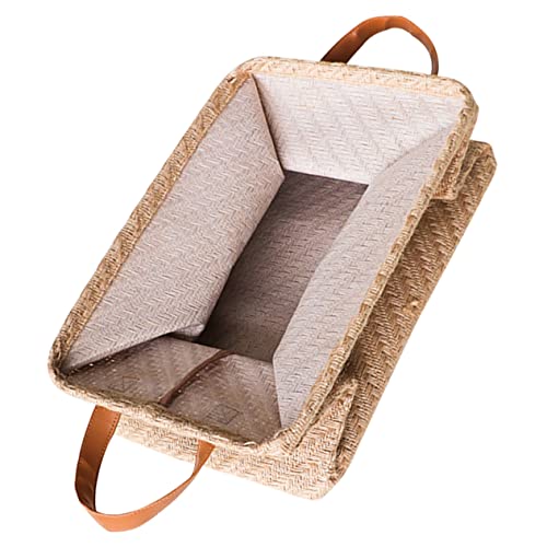 Hoement Wicker Hamper Collapsible Bin Wicker Storage Baskets Wicker Baskets Fabric Clothes Box Shelf Basket Clothes Organizer Storage Toy Organizer Home Fabric Storage Bin Storage Box