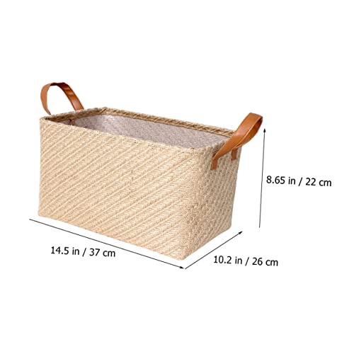 Hoement Wicker Hamper Collapsible Bin Wicker Storage Baskets Wicker Baskets Fabric Clothes Box Shelf Basket Clothes Organizer Storage Toy Organizer Home Fabric Storage Bin Storage Box