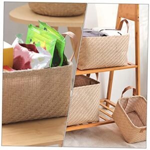 Hoement Wicker Hamper Collapsible Bin Wicker Storage Baskets Wicker Baskets Fabric Clothes Box Shelf Basket Clothes Organizer Storage Toy Organizer Home Fabric Storage Bin Storage Box