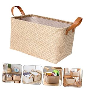 Hoement Wicker Hamper Collapsible Bin Wicker Storage Baskets Wicker Baskets Fabric Clothes Box Shelf Basket Clothes Organizer Storage Toy Organizer Home Fabric Storage Bin Storage Box