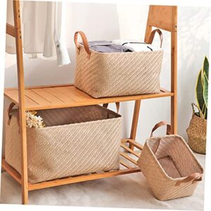 Hoement Wicker Hamper Collapsible Bin Wicker Storage Baskets Wicker Baskets Fabric Clothes Box Shelf Basket Clothes Organizer Storage Toy Organizer Home Fabric Storage Bin Storage Box