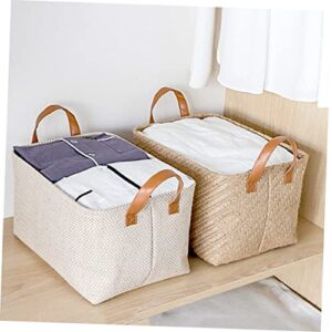 Hoement Wicker Hamper Collapsible Bin Wicker Storage Baskets Wicker Baskets Fabric Clothes Box Shelf Basket Clothes Organizer Storage Toy Organizer Home Fabric Storage Bin Storage Box