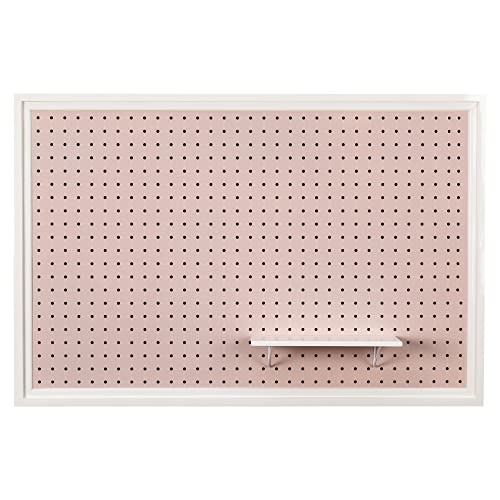 ARTAWEIN Pegboard Organizer - Craft Peg Board, Nursery Storage, Wall Organizer and More, Comes with 1 x Free Shelf Fits Most 1/4" and 1/8" Pegboard Accessories (Pink)