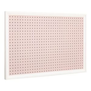 ARTAWEIN Pegboard Organizer - Craft Peg Board, Nursery Storage, Wall Organizer and More, Comes with 1 x Free Shelf Fits Most 1/4" and 1/8" Pegboard Accessories (Pink)