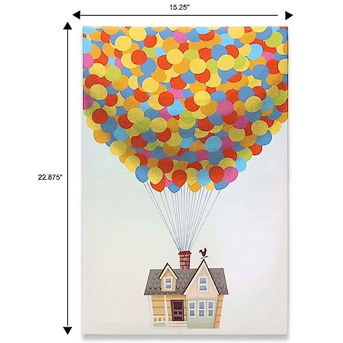 Open Road Brands Disney Pixar Up House and Balloons Gallery Wrapped Canvas Wall Decor - Large Up Canvas Wall Art for Kids' Bedroom, Nursery or Home Decor