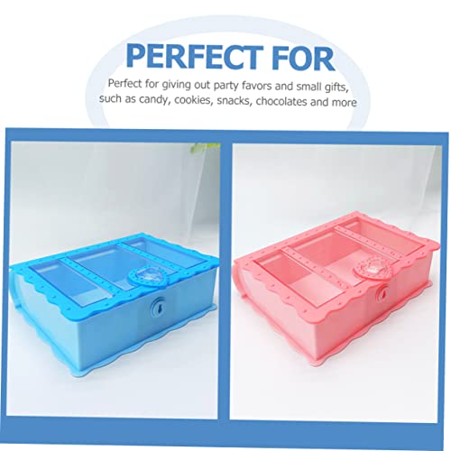 KOMBIUDA 3pcs Kids Stationary Cookie Gift Box Book Boxes Decorative Book Cartoon Box Candy Case with Lock Christmas Treat Box DIY Making Box Candy Storage Box Book-shaped Candy Box Toy Girl