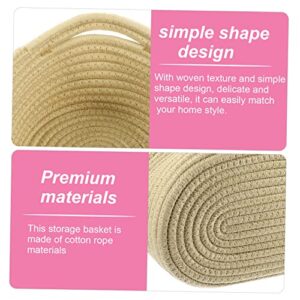 Zerodeko 2pcs Rope Storage Basket Desk Top Decor Storage Basket Woven Storage Baskets Easter Baskets Dog Basket Cotton Rope Woven Basket Desktop Storage Basket Home Supplies Khaki