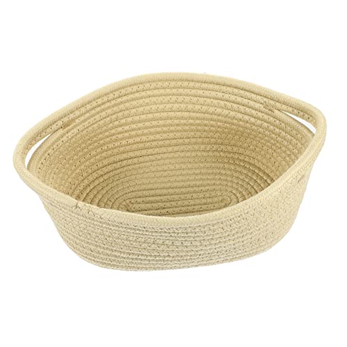 Zerodeko 2pcs Rope Storage Basket Desk Top Decor Storage Basket Woven Storage Baskets Easter Baskets Dog Basket Cotton Rope Woven Basket Desktop Storage Basket Home Supplies Khaki