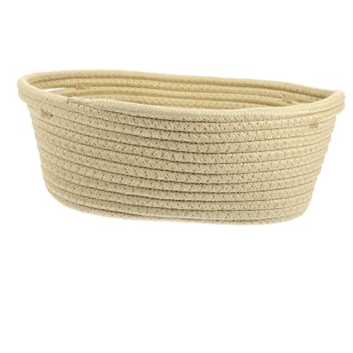 Zerodeko 2pcs Rope Storage Basket Desk Top Decor Storage Basket Woven Storage Baskets Easter Baskets Dog Basket Cotton Rope Woven Basket Desktop Storage Basket Home Supplies Khaki