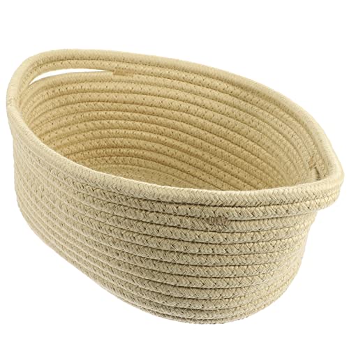 Zerodeko 2pcs Rope Storage Basket Desk Top Decor Storage Basket Woven Storage Baskets Easter Baskets Dog Basket Cotton Rope Woven Basket Desktop Storage Basket Home Supplies Khaki