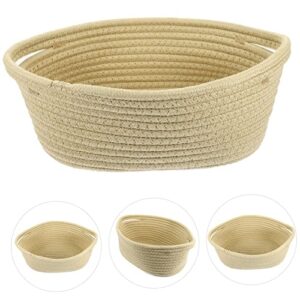 Zerodeko 2pcs Rope Storage Basket Desk Top Decor Storage Basket Woven Storage Baskets Easter Baskets Dog Basket Cotton Rope Woven Basket Desktop Storage Basket Home Supplies Khaki