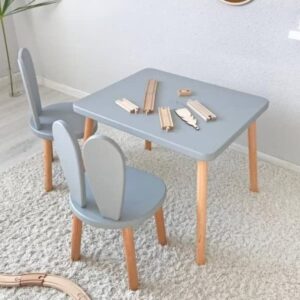 Wooden Kids Table and Chair Set, Wooden Table, Wooden Chair for Kids, Montessori Table and Chair, Wooden Activity Table