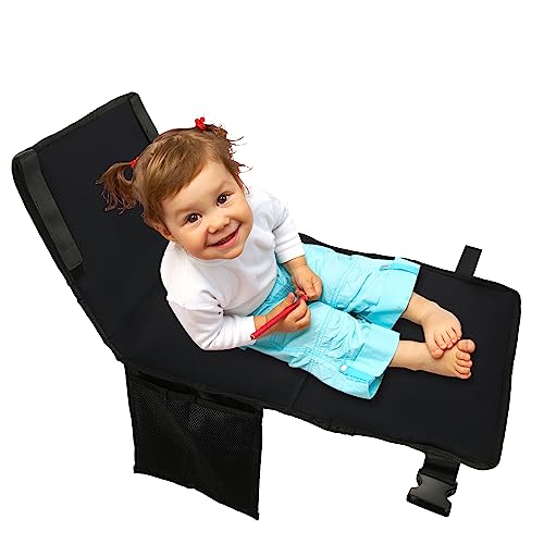 Kids Airplane Bed, Airplane Seat Extender for Kids Toddler Travel Bed Portable Waterproof Toddler Airplane Bed Airplane Travel Accessories for Kids (Black)