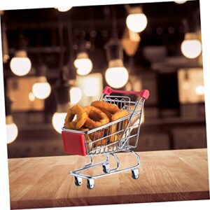 UPKOCH 2pcs Fried Chicken Basket Puzzle Shopping Cart Metal Food Basket Bowl Fry Chips Serving Dish Stroller Food Presentation Holder Bar Snacks Basket Fries Baskets