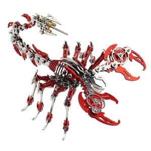 shdemy 3d metal puzzles scorpion model, stainless steel diy scorpion king kit, hand-assembled model decor, puzzles for adults/teenagers