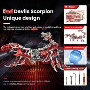 SHDEMY 3D Metal Puzzles Scorpion Model, Stainless Steel DIY Scorpion King Kit, Hand-Assembled Model Decor, Puzzles for Adults/Teenagers