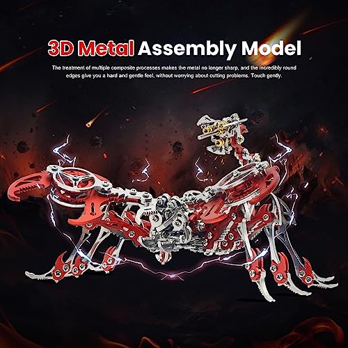 SHDEMY 3D Metal Puzzles Scorpion Model, Stainless Steel DIY Scorpion King Kit, Hand-Assembled Model Decor, Puzzles for Adults/Teenagers