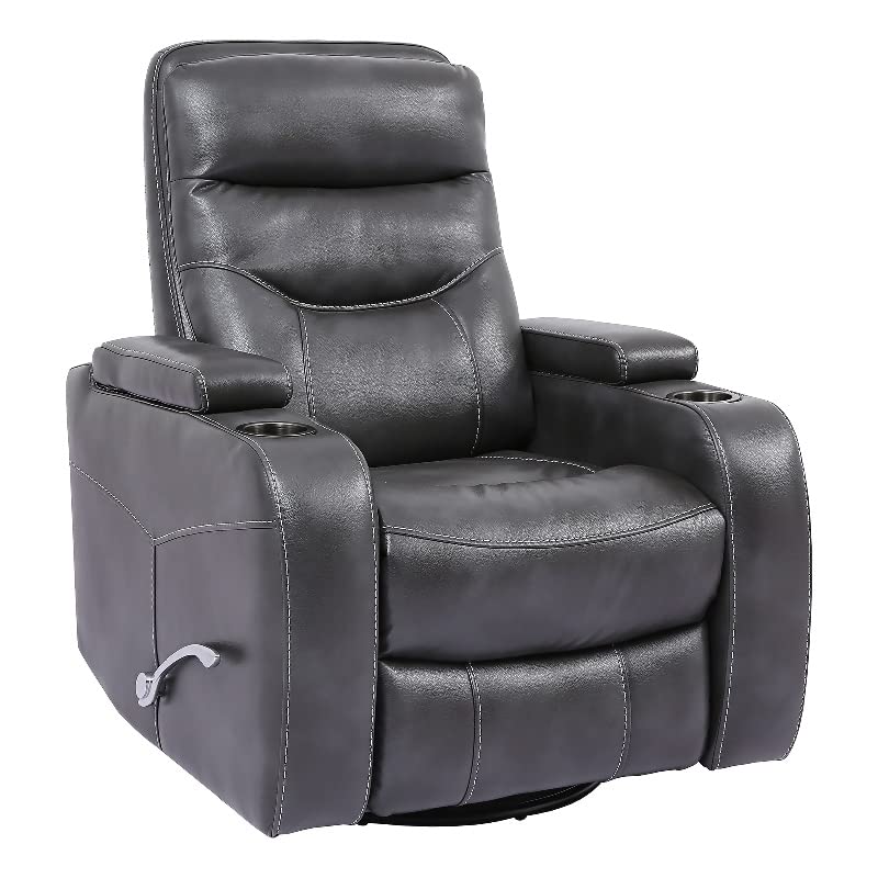 Parker Living Origin Manual - Flint Fabric Swivel Glider Recliner in Charcoal