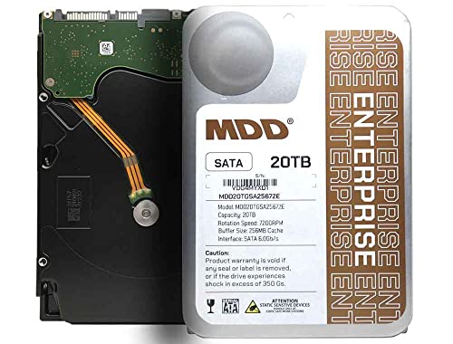 MDD (MDD20TSATA25672E) 20TB 7200 RPM 256MB Cache SATA 6.0Gb/s 3.5" Internal Enterprise Hard Drive - 5 Years Warranty (Renewed)