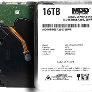 MDD 16TB 7200RPM 256MB Cache SATA 6.0Gb/s 3.5inch Internal Hard Drive for Surveillance Storage (MD16TGSA25672DVR) - 3 Years Warranty (Renewed)