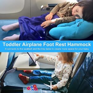 Toddler Airplane Bed, Kids Airplane Seat Extender Travel Bed, Kids Airplane Travel Essentials, Airplane Must Have for Toddlers, Baby Portable Plane Bed Foot Rest for Flights