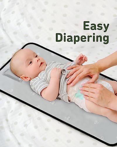 Portable Diaper Changing Pad, Waterproof Foldable Travel Changing Mat, Lightweight Travel Changing Station for Baby Girl Boy, Boho Geometric Pattern