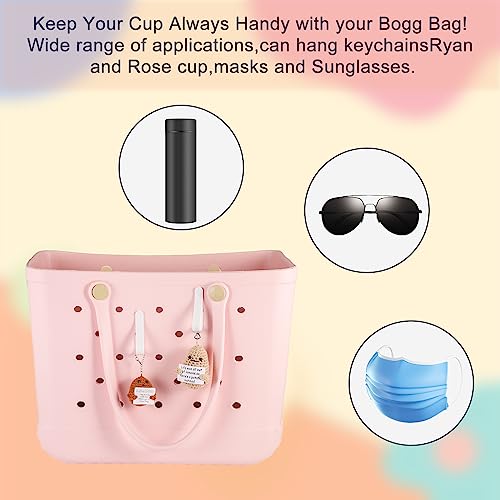 4pcs Hooks Accessories for Bogg Bags, Multifunctional Plastic Hooks Compatible with Bogg Bag Suitable for Bags Keychains Masks and Sunglasses (White)