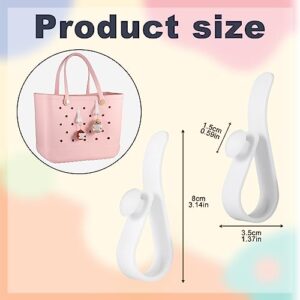 4pcs Hooks Accessories for Bogg Bags, Multifunctional Plastic Hooks Compatible with Bogg Bag Suitable for Bags Keychains Masks and Sunglasses (White)