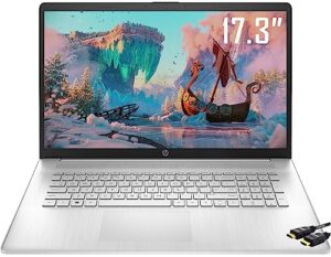 hp 2023 flagship newest 17.3" hd+ business laptop, 4 cores intel i3-1125g4(> i5-1035g7), 32gb ddr4 ram, 1024gb ssd, lightweight, fast charge, bluetooth, wifi 5,webcam, w/hdmi, windows 11, silver