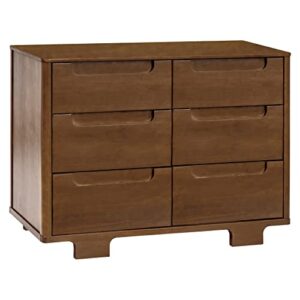 babyletto yuzu 6-drawer dresser in natural walnut, greenguard gold certified