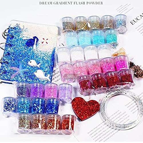 ✪ Various Craft Glitter Powder Suitable for Resin Crafts Body Face and Nails