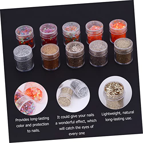 COHEALI 10pcs Nail Art Glitter Sequins Diamond Jewelry Set Glitter Nail Polish Set Makeup Stickers Mica Powder Holographic Nail Sequins Rhinestone Stickers Pigment Powder Manicure The Pet