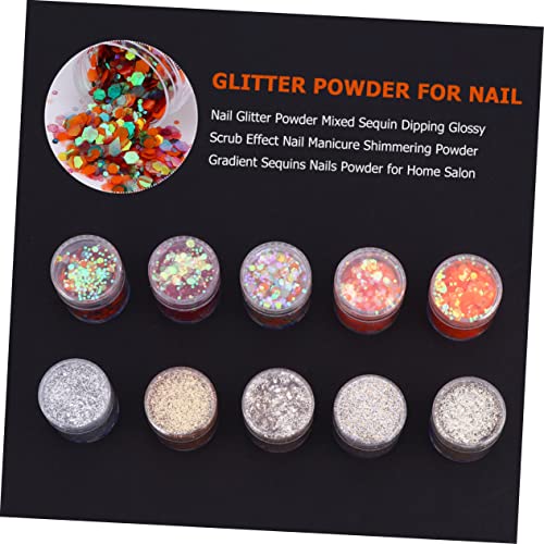 COHEALI 10pcs Nail Art Glitter Sequins Diamond Jewelry Set Glitter Nail Polish Set Makeup Stickers Mica Powder Holographic Nail Sequins Rhinestone Stickers Pigment Powder Manicure The Pet