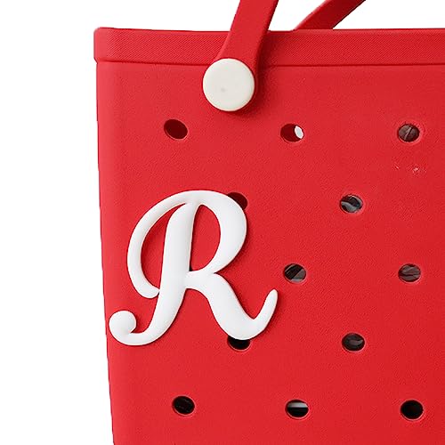 TEYOUYI Decorative Alphabet Lettering-R Accessories Compatible with Bogg Bags,Charm Inserts for Bogg Bag,Personalize Your Tote Bag with Alphabet Letters White